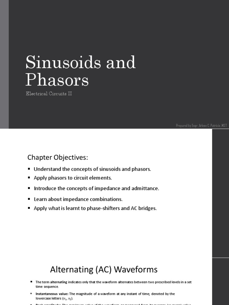 Converting Sinusoids to Phasors | PDF | Phase (Waves) | Sine Wave