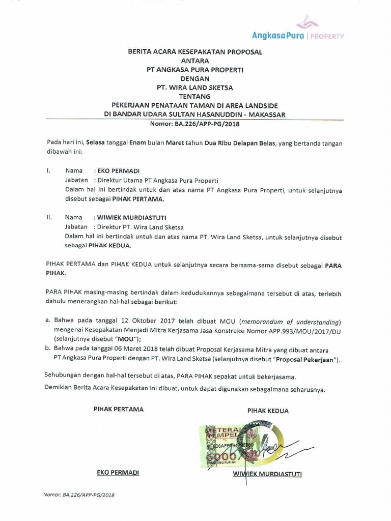 BA Kesepakatan Proposal WLS - APP | PDF