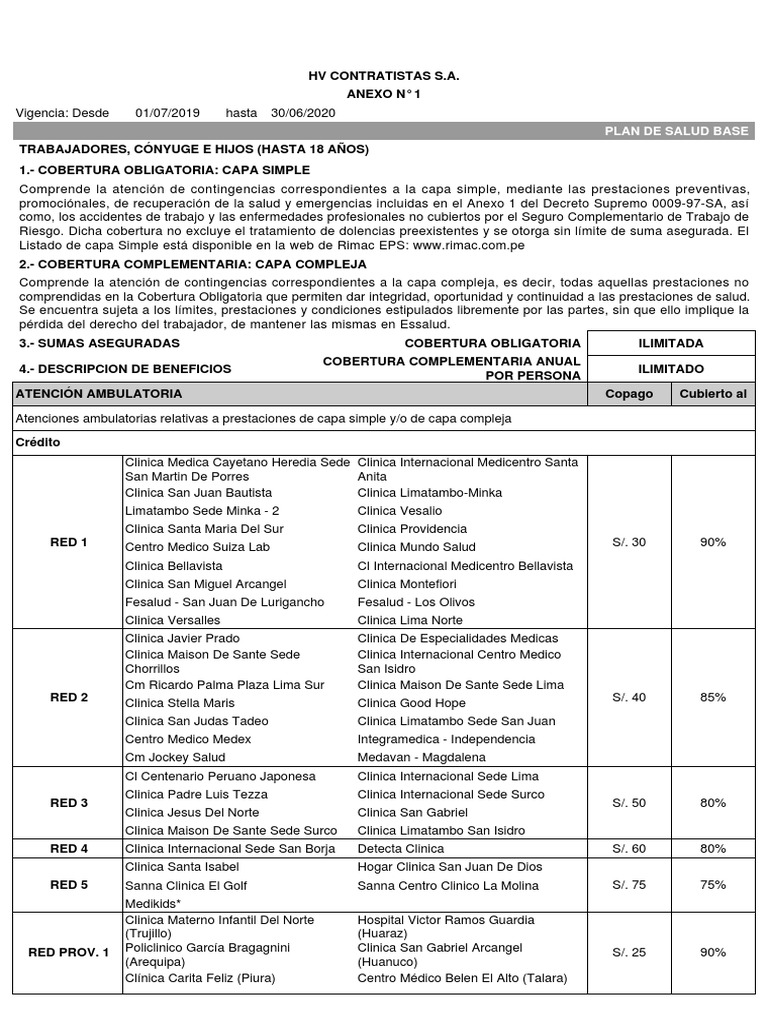 HV Base + Adicional 1 (2019 - 2020) | PDF | Lima | Perú