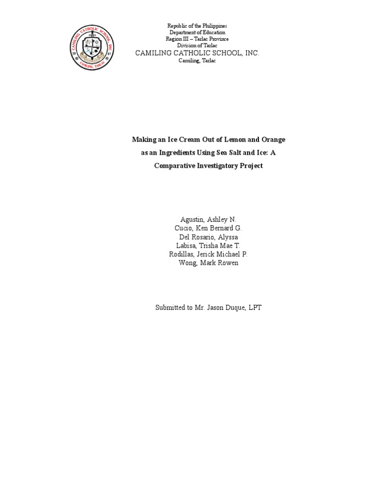 Investigatory Project | PDF | Tablespoon | Ice