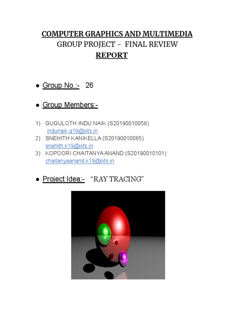 CGM Grp-26 Report | PDF | Rendering (Computer Graphics) | 3 D Computer Graphics