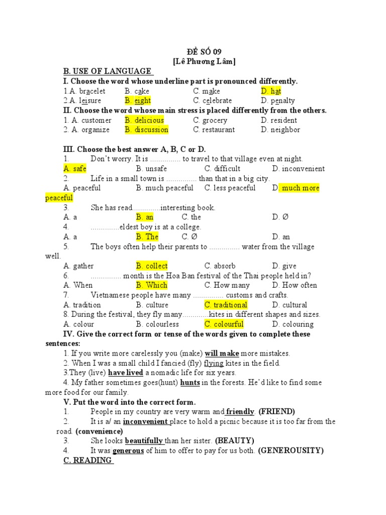 Test 09 | PDF | Hanoi | Vietnam