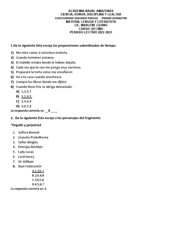 Lengua y Literatura 10mo 2P1Q | PDF