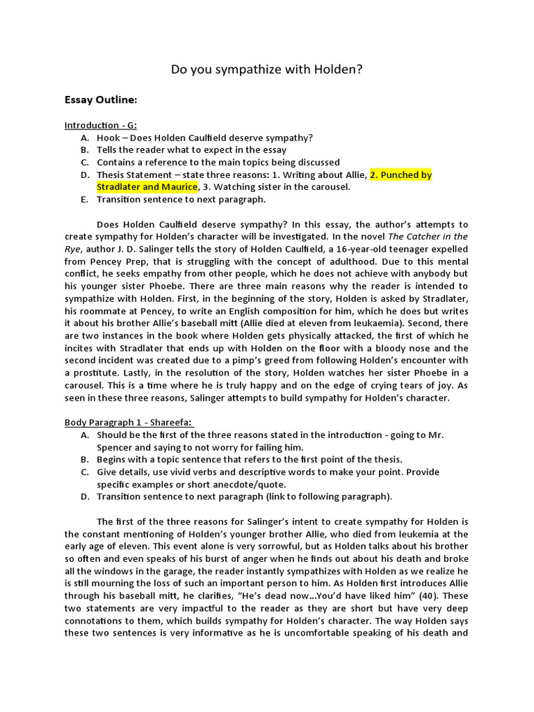 English Practice Essay | PDF | J. D. Salinger