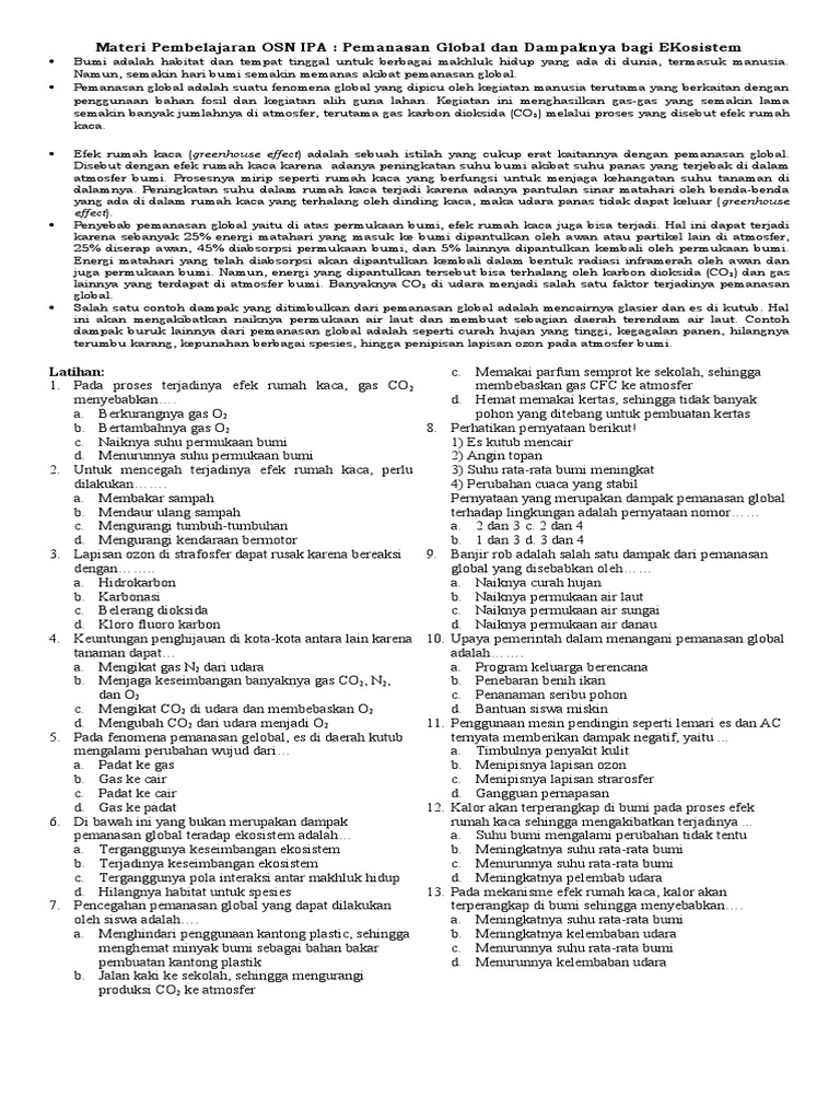 Materi Pembelajaran OSN IPA | PDF