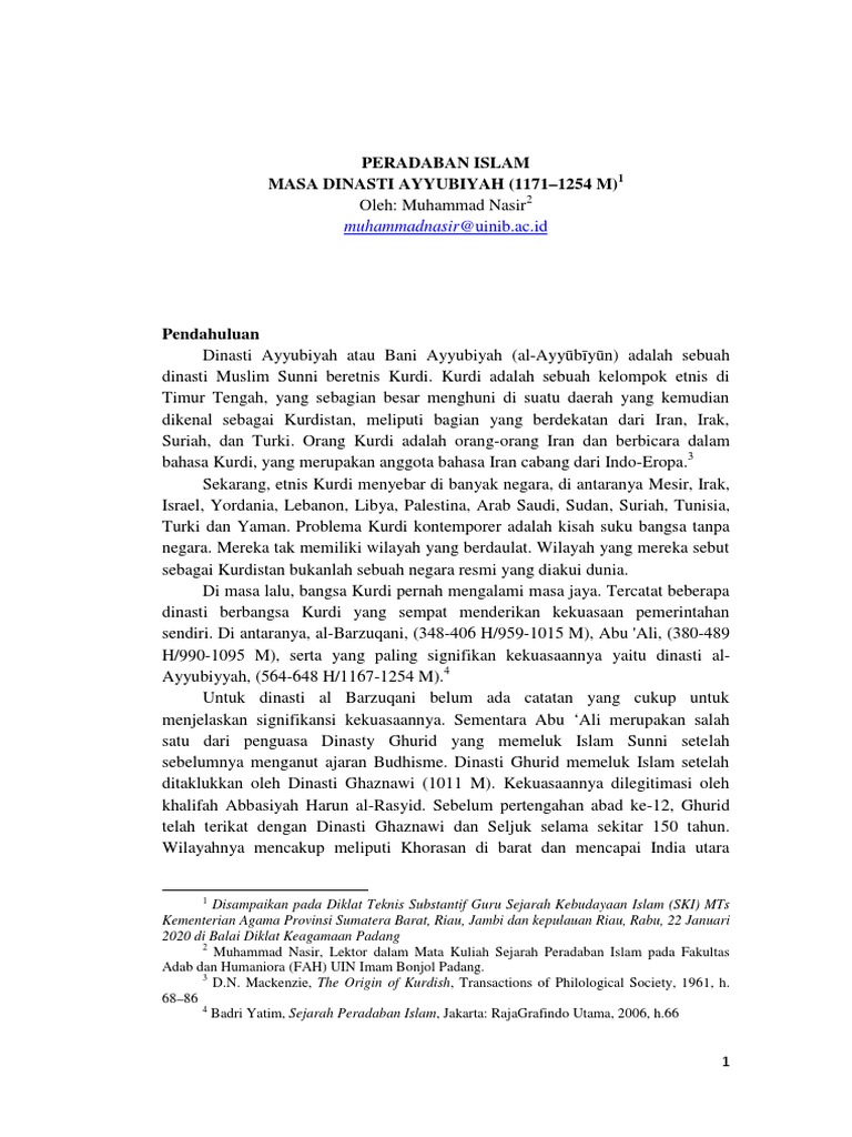 Makalah BDK DINASTI AYYUBIYAH | PDF