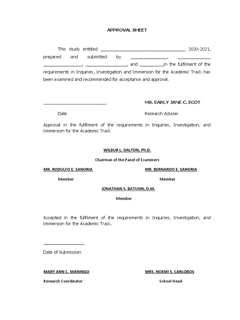 Approval Sheet | PDF | Career & Growth | Art