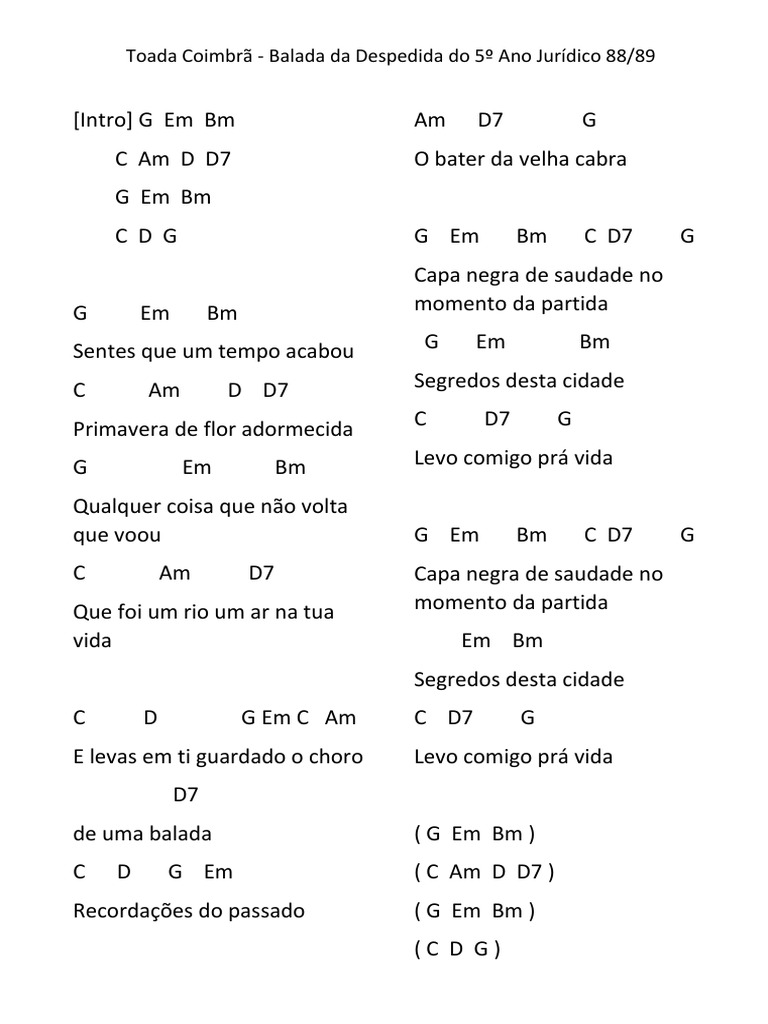 Balada Da Despedida | PDF