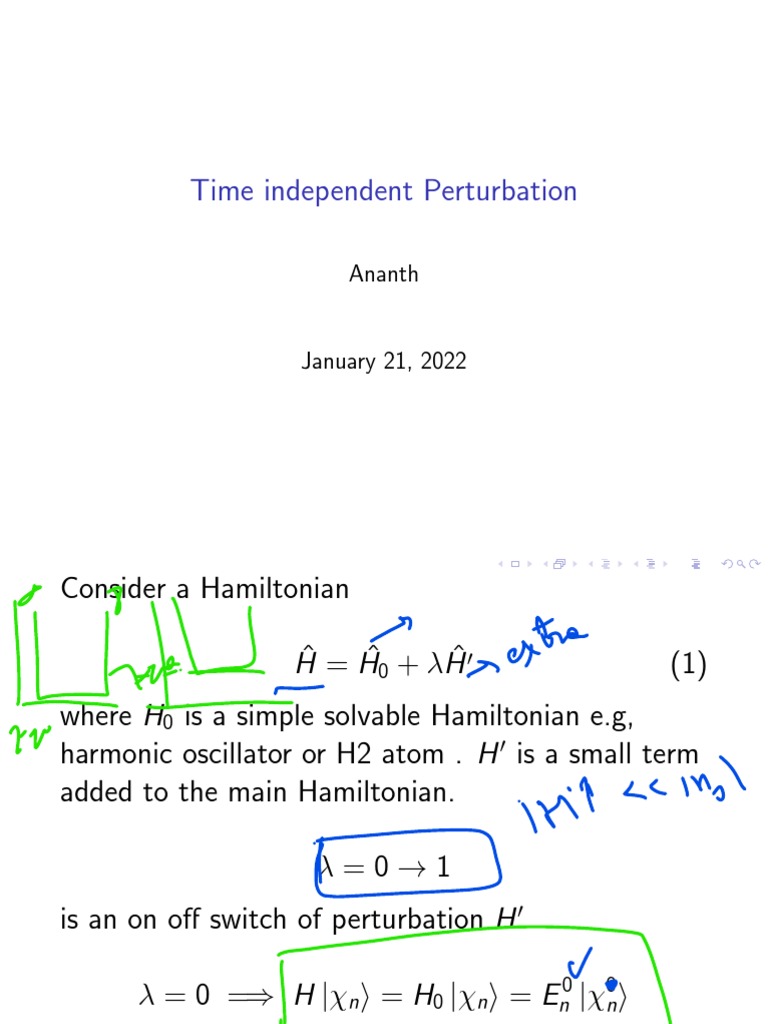 Perturb Notes | PDF | Perturbation Theory (Quantum Mechanics ...