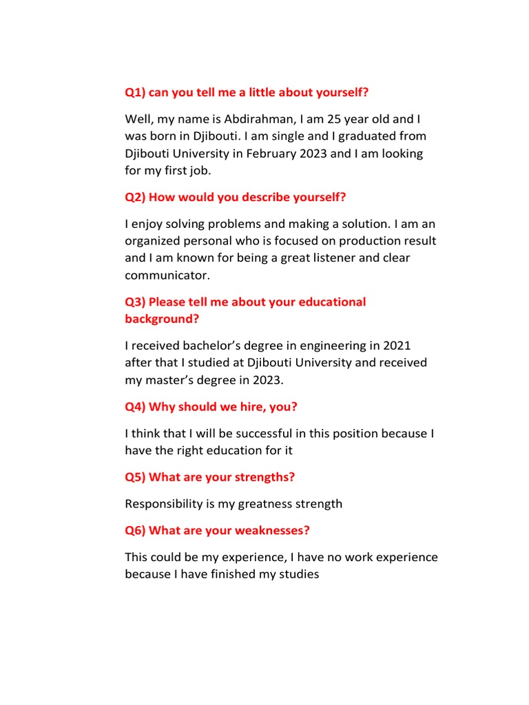 Interview Question Pdf