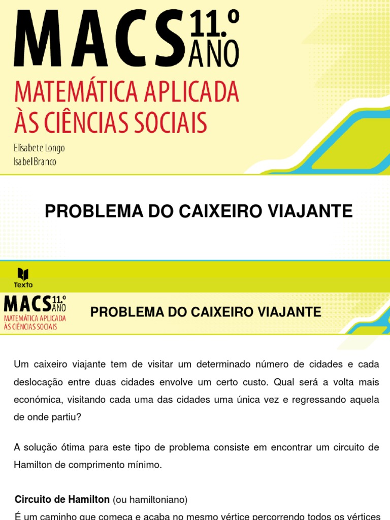 Problema Do Caixeiro Viajante Algoritmos De Solução Pdf Problemas
