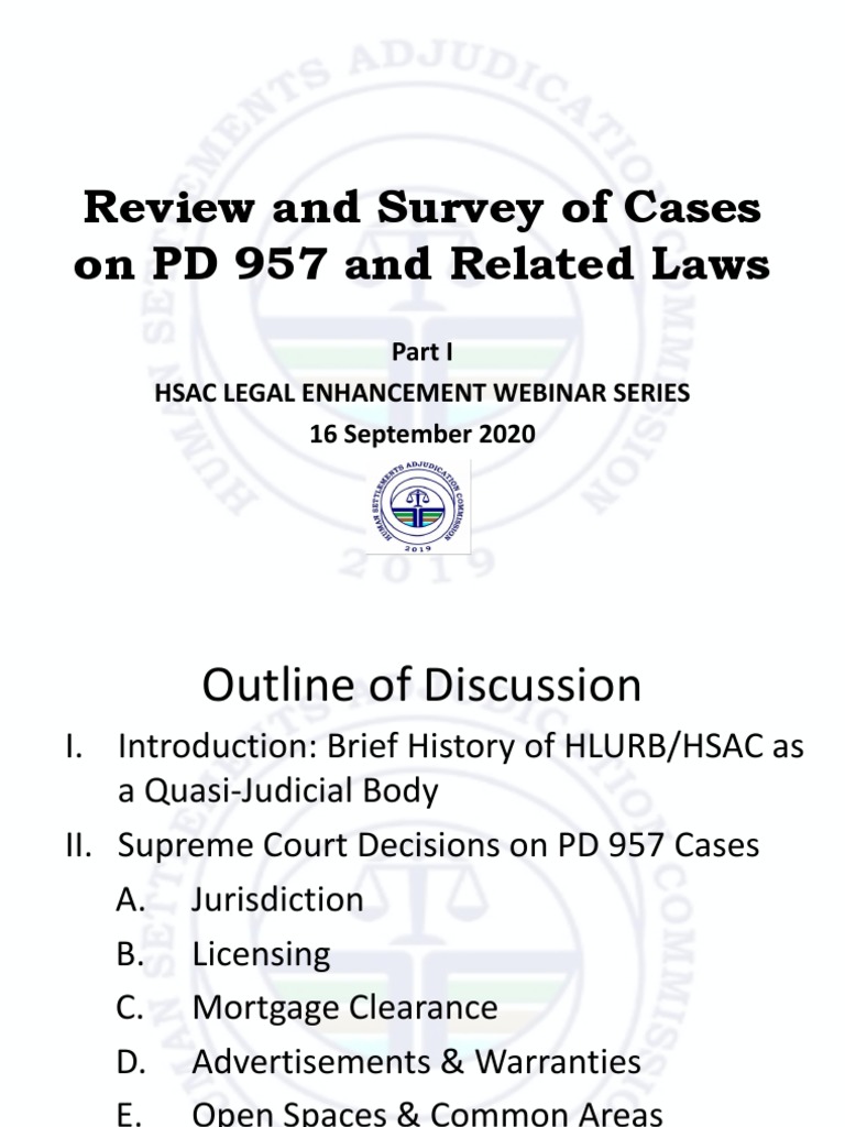 PD 957 Cases | PDF | Mortgage Loan | Mortgage Law