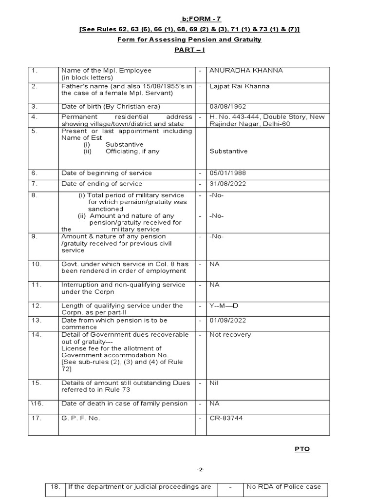 Anuradha Khanna | PDF | Cheque | Pension