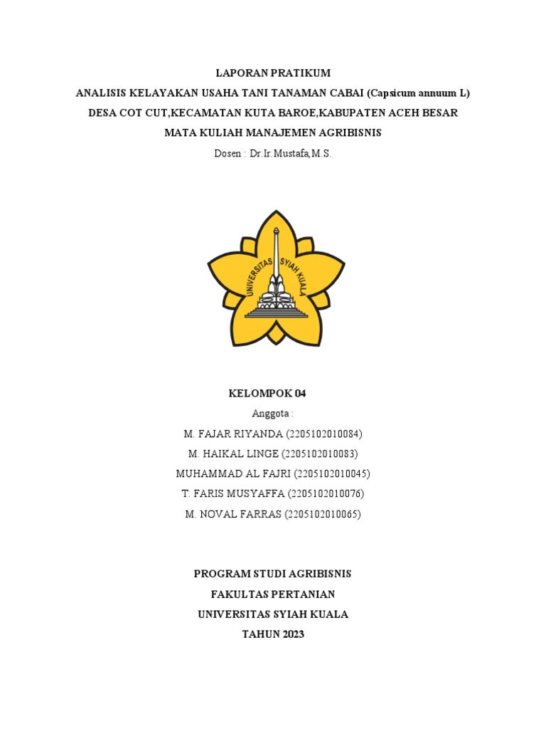 Analisis Kelayakan Usahatani Cabai di Desa Cot Cut | PDF