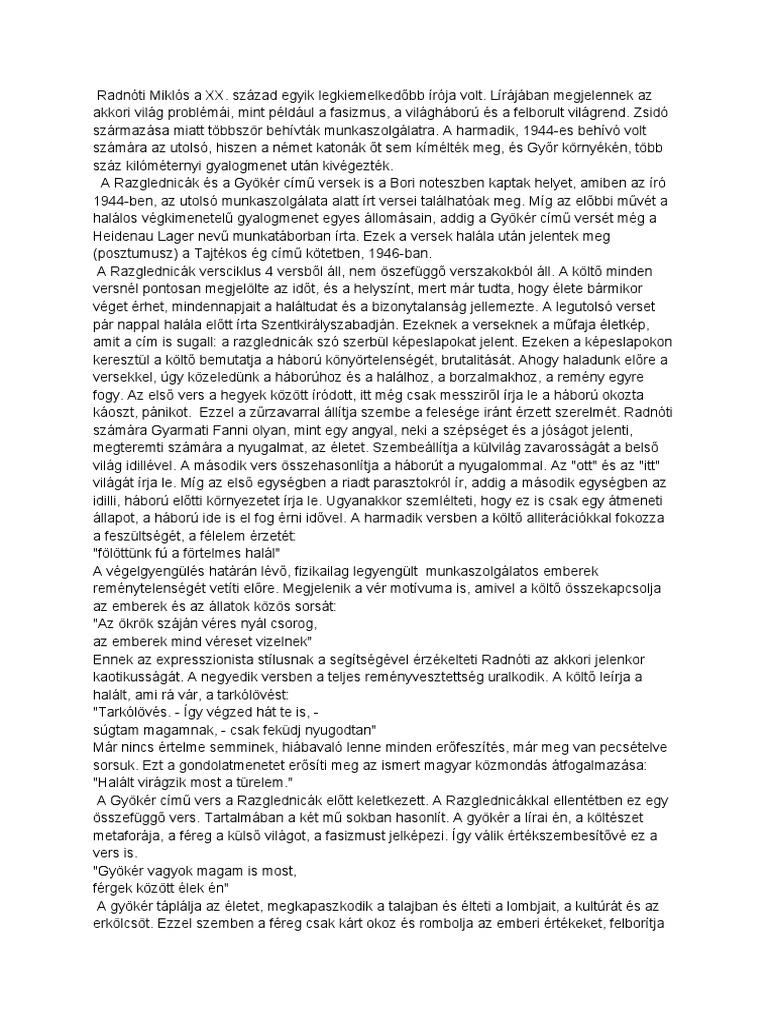 Radnóti Elemzés | PDF