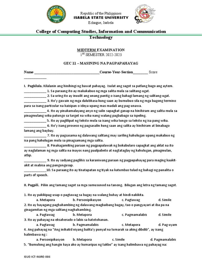 Midterm in GEC 11 | PDF