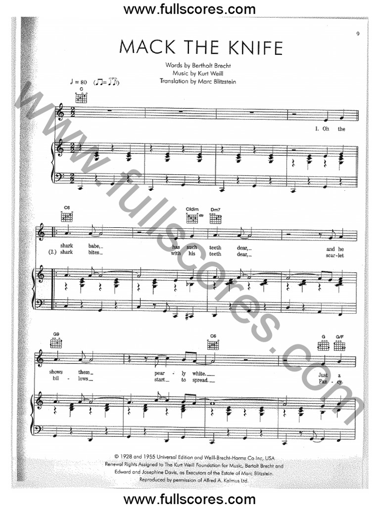 Mack The Knife - Robbie Williams | PDF