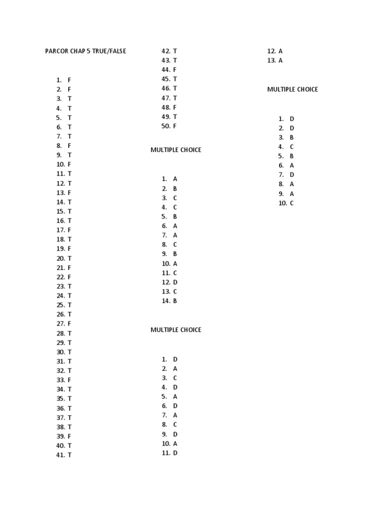 Parcor Chap 5 True | PDF