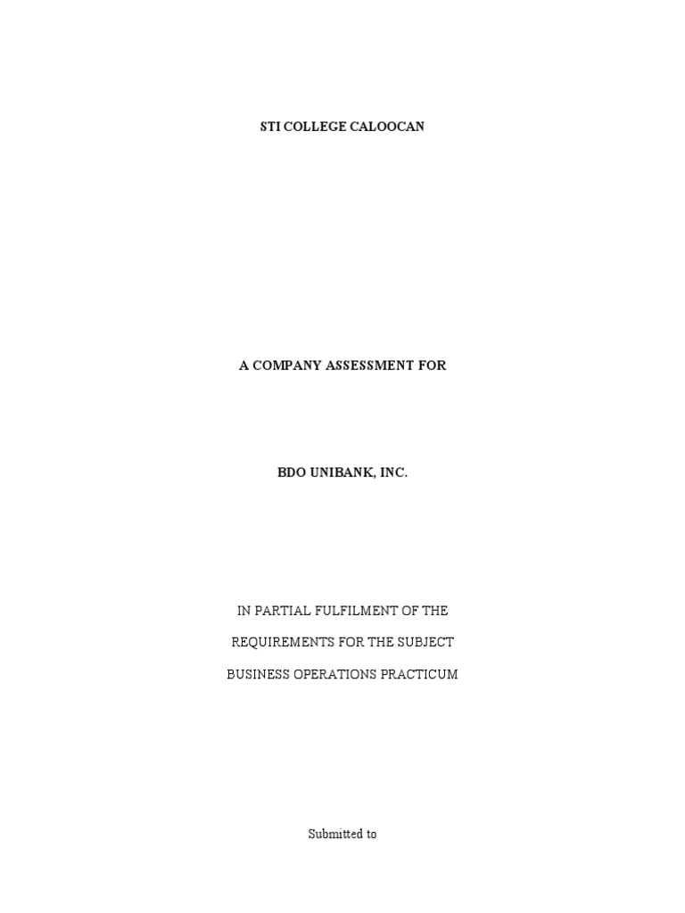 Bdo Unibank CASE STUDY 1 | PDF | Economies | Business