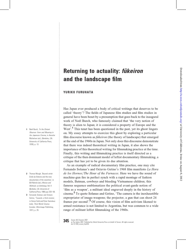 Fuˆkeiron: Japanese Landscape Film Theory | PDF | Landscape ...