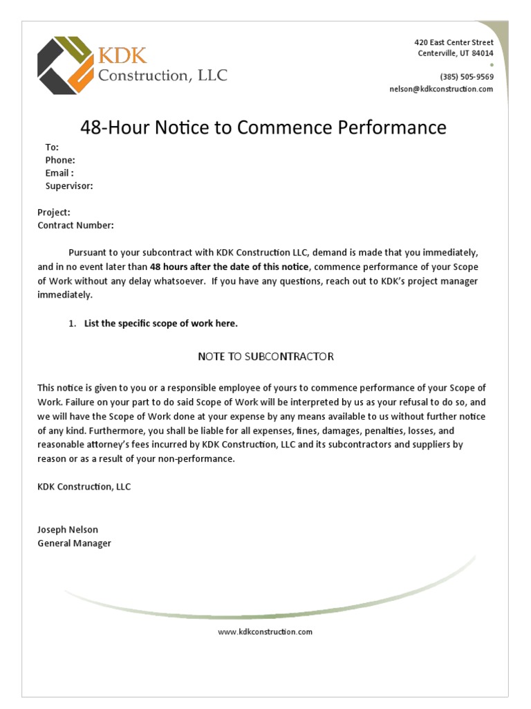 48 Hour Notice | PDF | Business