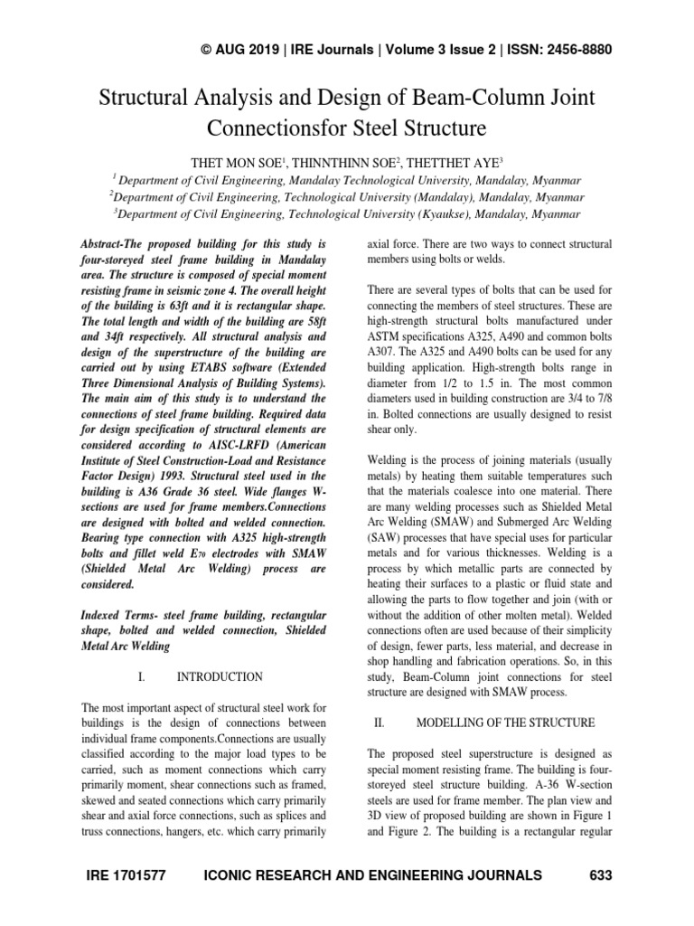 Structural Analysis and Design of Beam-Column Joint Connectionsfor ...
