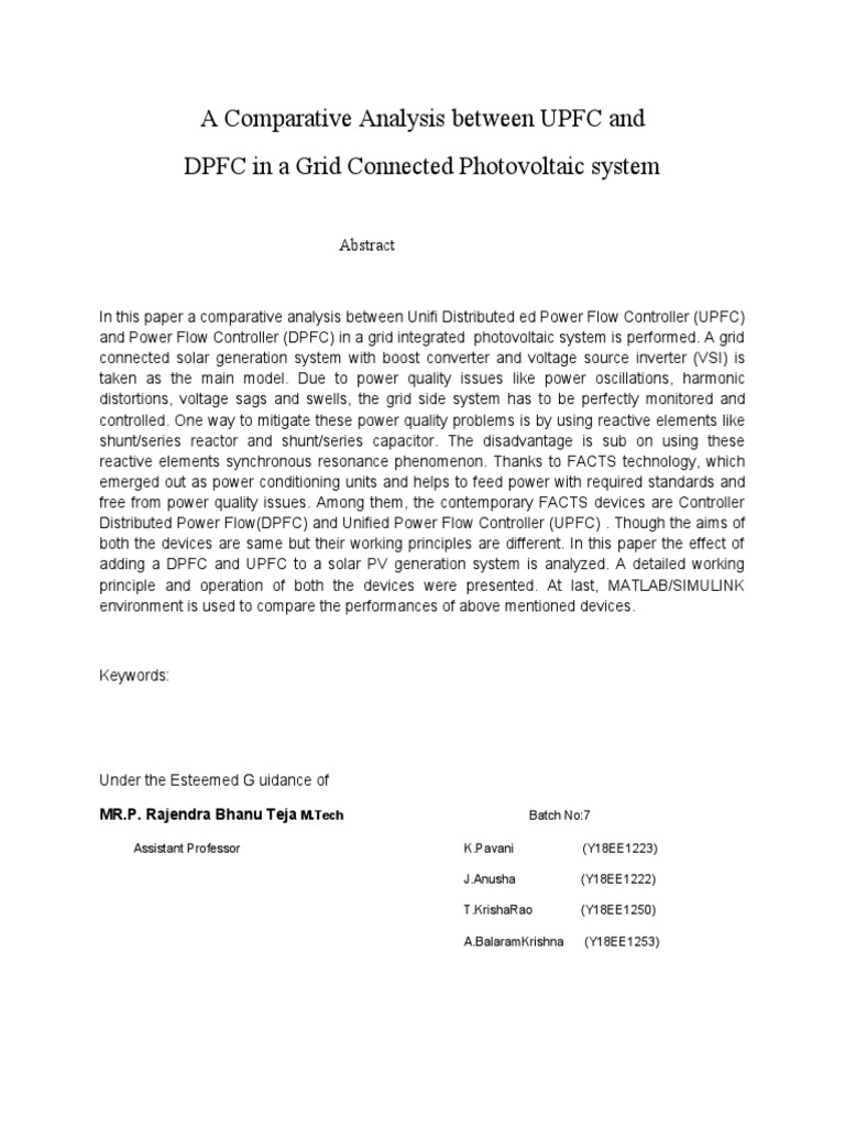 A Comparative Analysis Between UPFC and | PDF