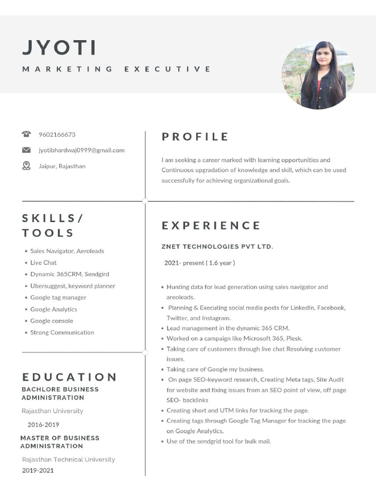 Jyoti Bhardwaj CV | PDF