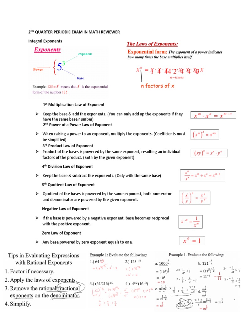 2nd Quarter Periodic Exam in Math Reviewer | PDF | Exponentiation ...