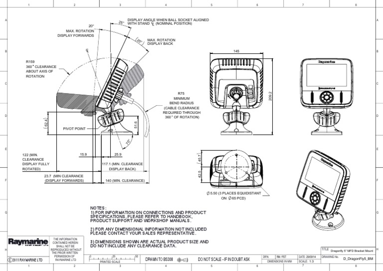 Dragonfly5 MFD E70295 E70306 E70293 Bracket Mount 2D PDF | PDF | Geometry