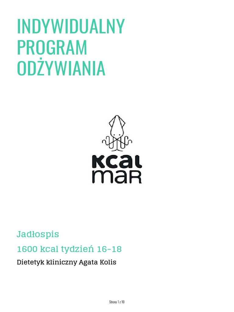 1600 Kcal Tydzien 16 18 | PDF
