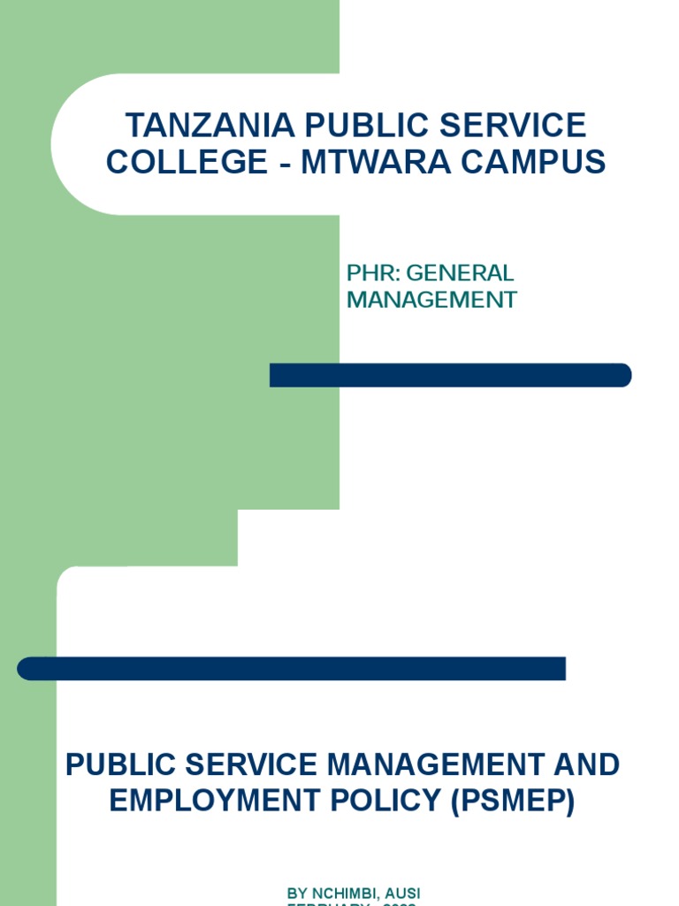 Public Service Management in Tanzania | PDF | Human Resource Management ...