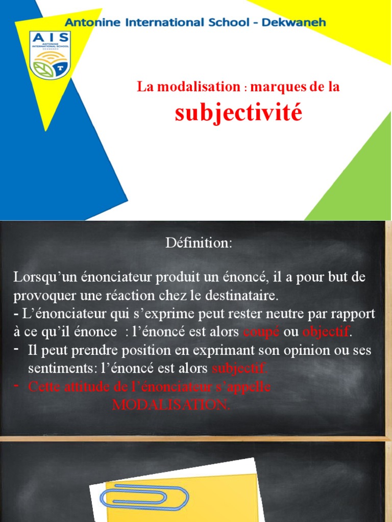 Modalisation et marques de subjectivité | PDF | Phrase | Linguistique