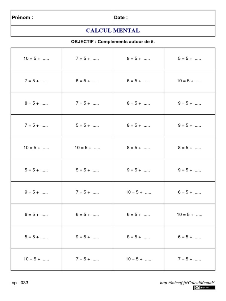 Calcul Mental | PDF