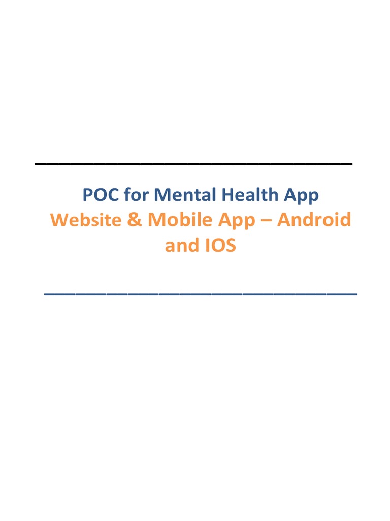 POC Proposal For Mental Health App | PDF