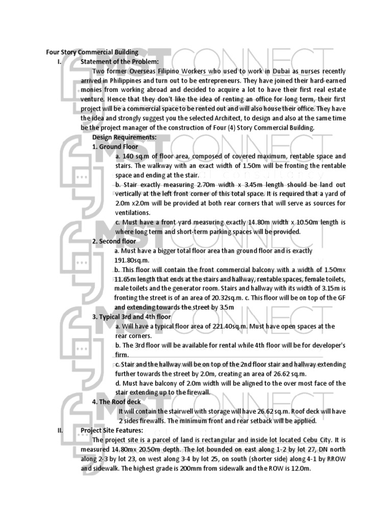 Four Storey Commercial Building Answer Key | PDF | Stairs | Paint