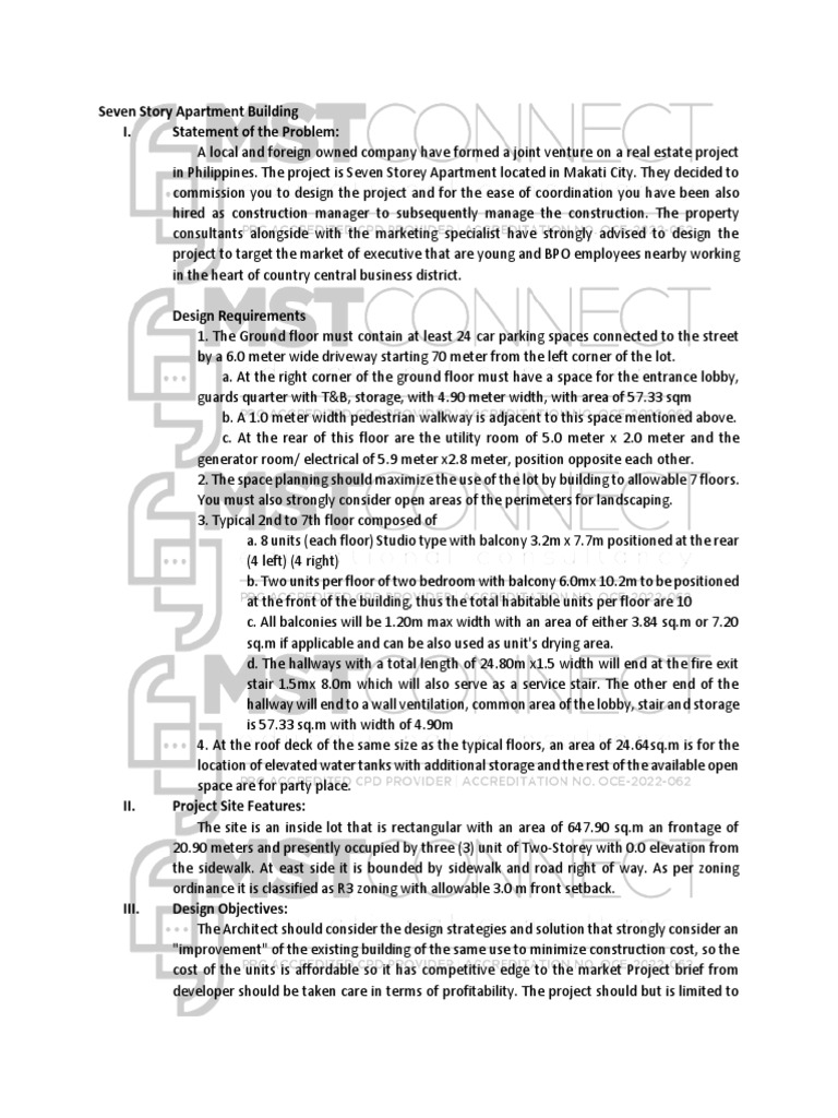 Seven Story Apartment Building Answer Key | PDF | Concrete | Stairs