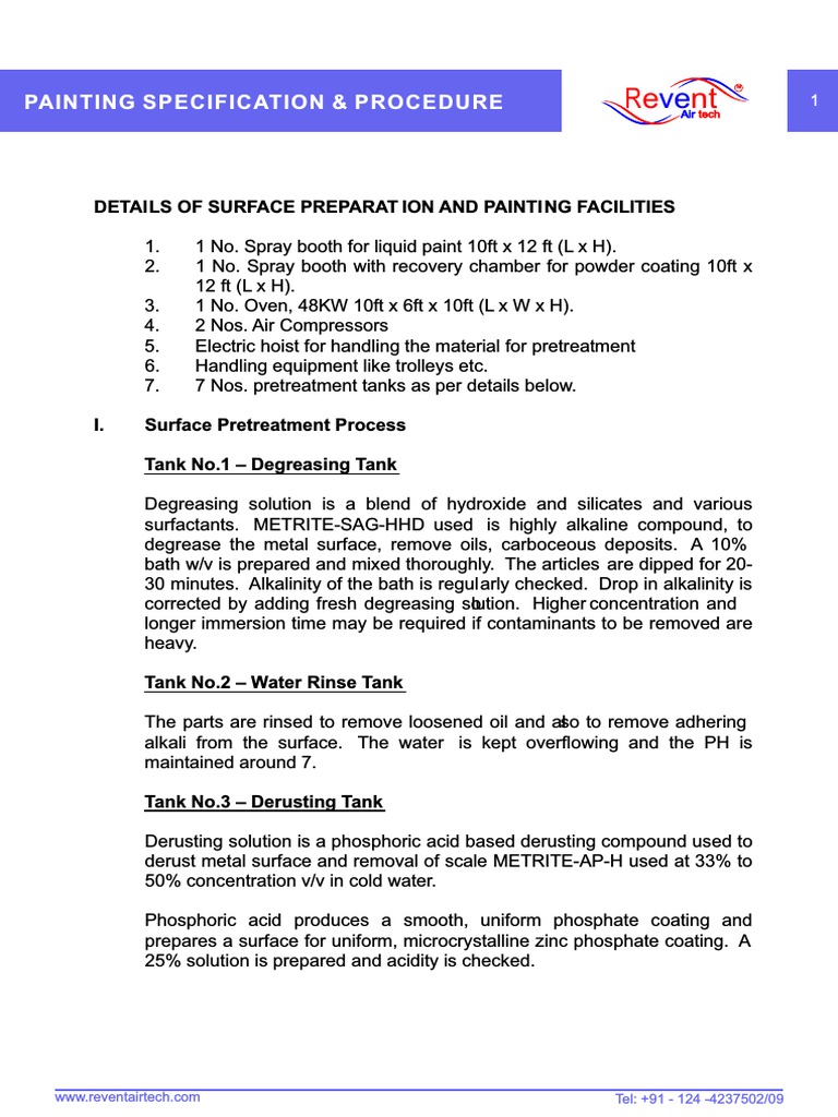 Painting Specification and Procedure | PDF | Physical Chemistry ...