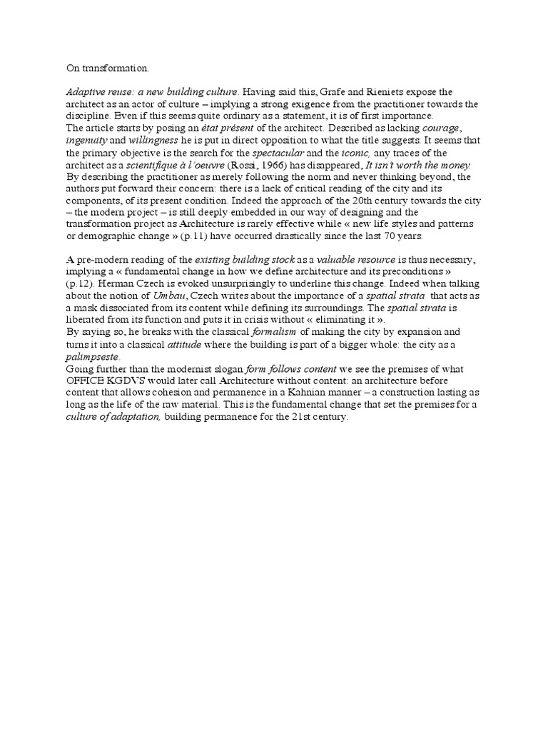 Notes On Transformation Pdf