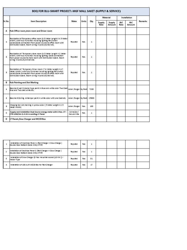 Boq-Mgf Mall Saket | Download Free PDF | Insulator (Electricity ...