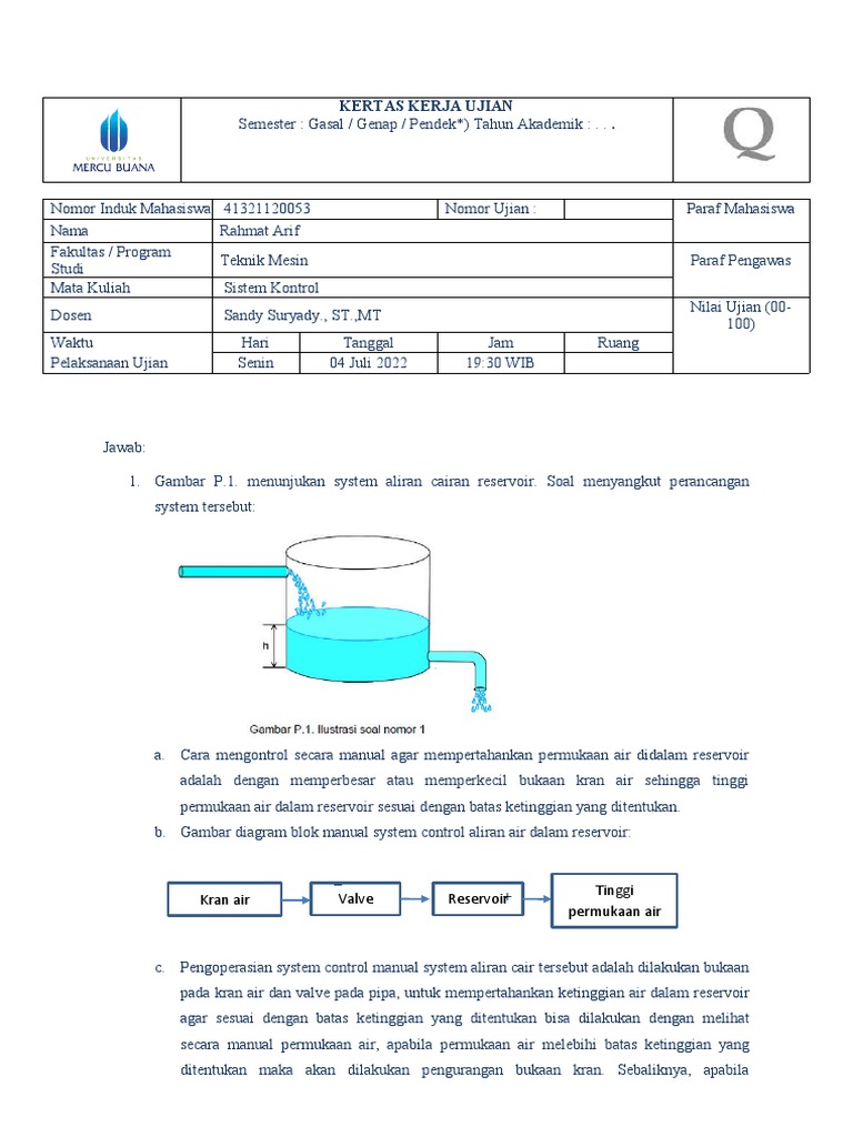 Rahmat Arif - Uas Sistem Kontrol | PDF