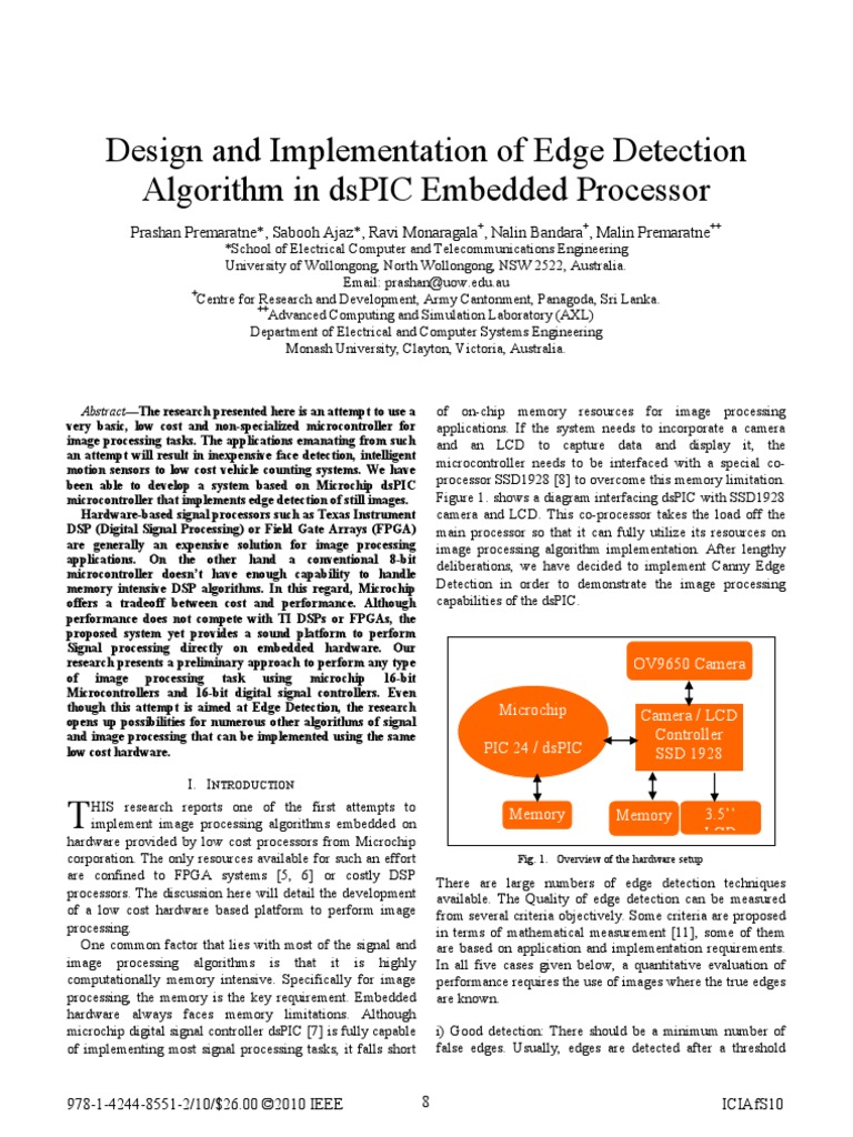 Dspic Edge Detection Pdf Digital Signal Processor Image Resolution