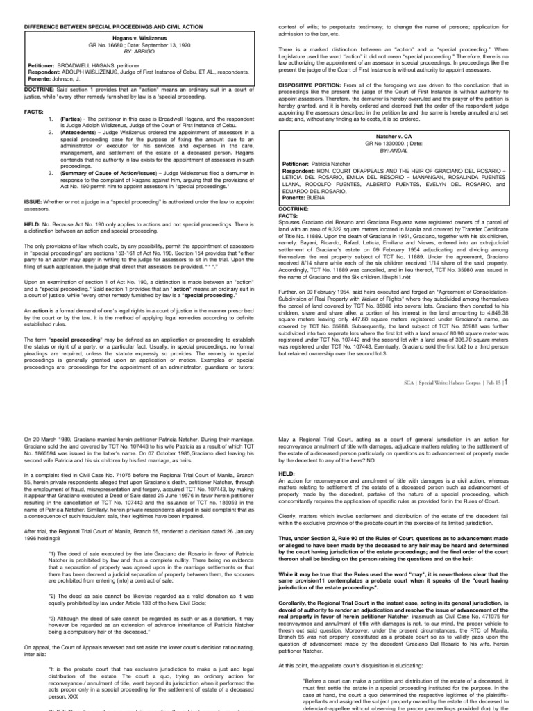 Specpro Digest - Feb 15 | PDF | Habeas Corpus | Certiorari