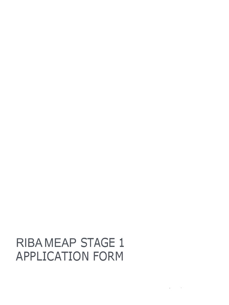 RIBA MEAP Stage 1 Application | PDF | Architect RIBA MEAP Stage 1 Application | PDF | Architect