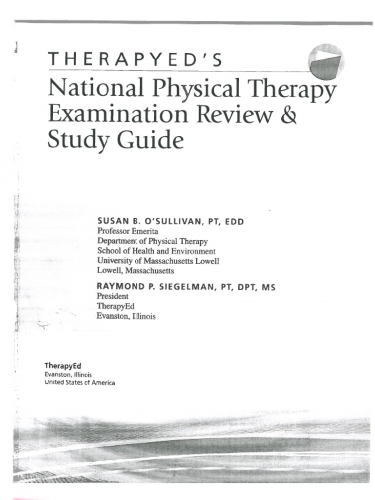 Therapy Ed NPTE Review & Study Guide by O'Sullivan & Siegelman 1 | PDF