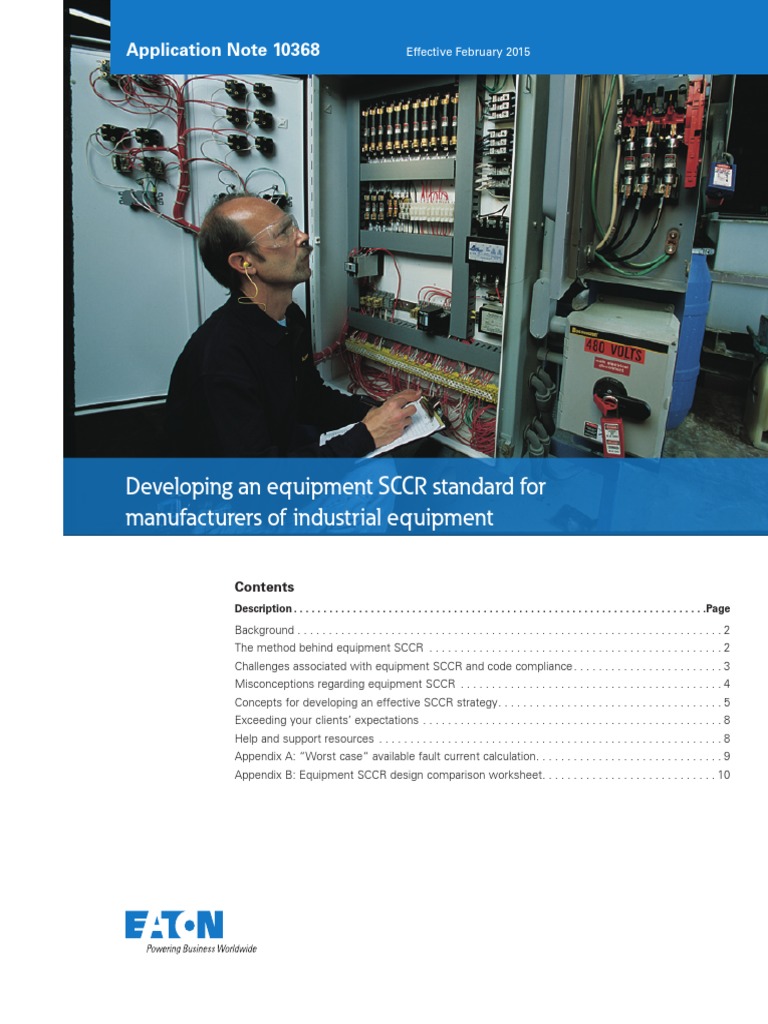 Developing An Equipment SCCR Standard For Manufacturers of Industrial ...