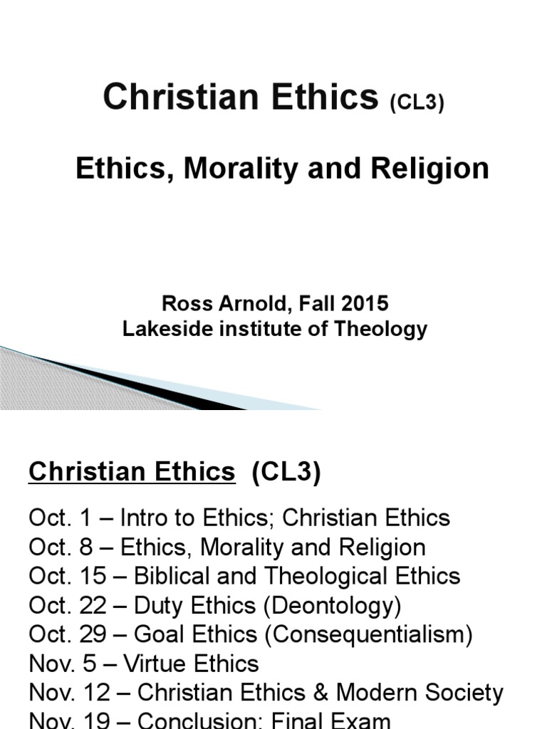 Christian Ethics Course Overview | PDF | Morality | Christian Ethics