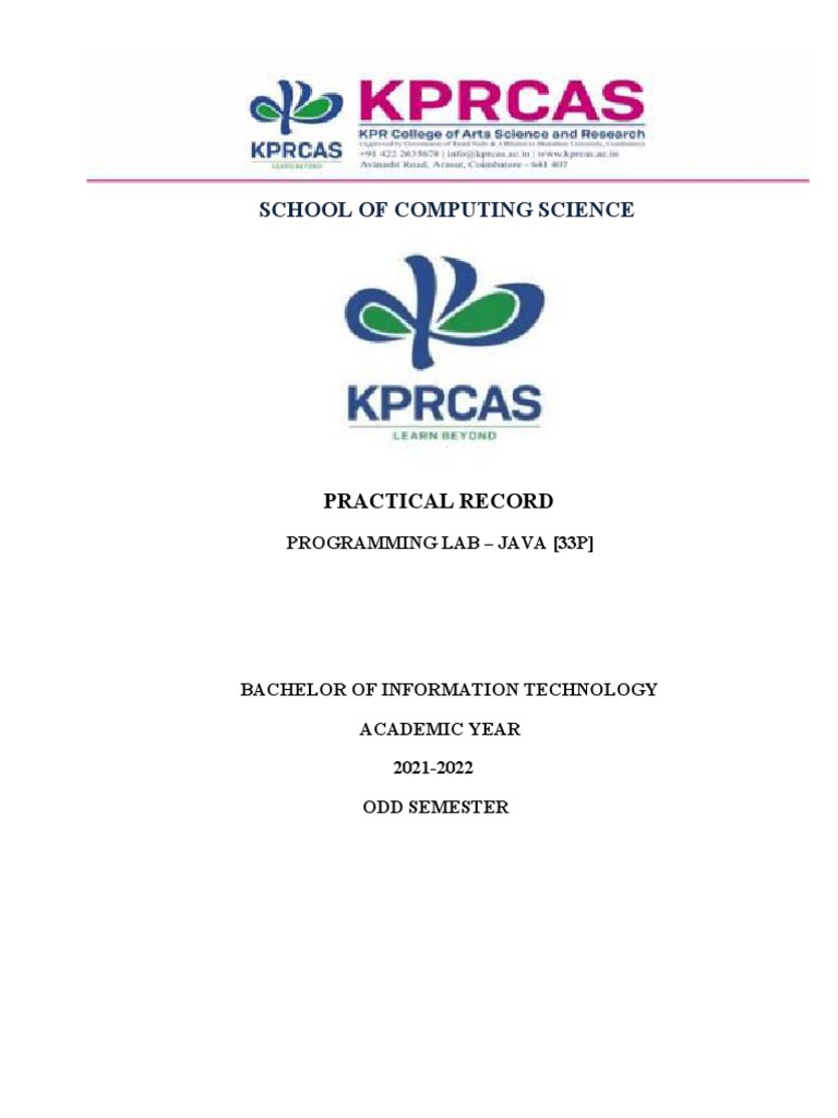 School of Computing Science: Practical Record | Download Free PDF ... School of Computing Science: Practical Record | Download Free PDF ...