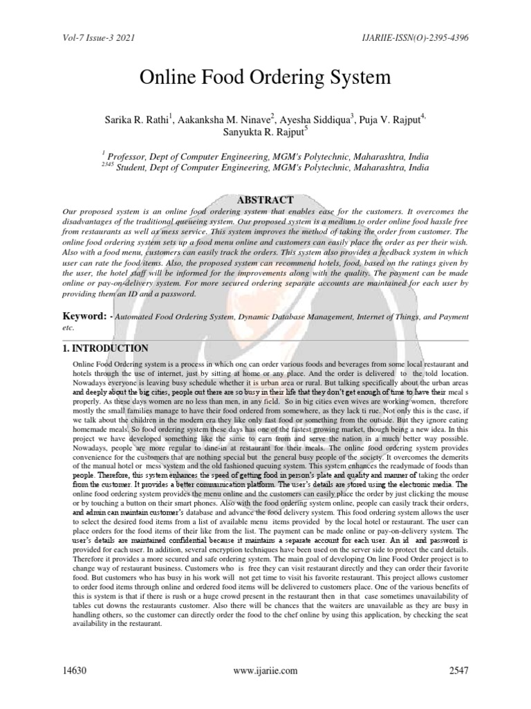 Online Food Ordering System Using Php Css And Javascript Pdf Java Script World Wide Web
