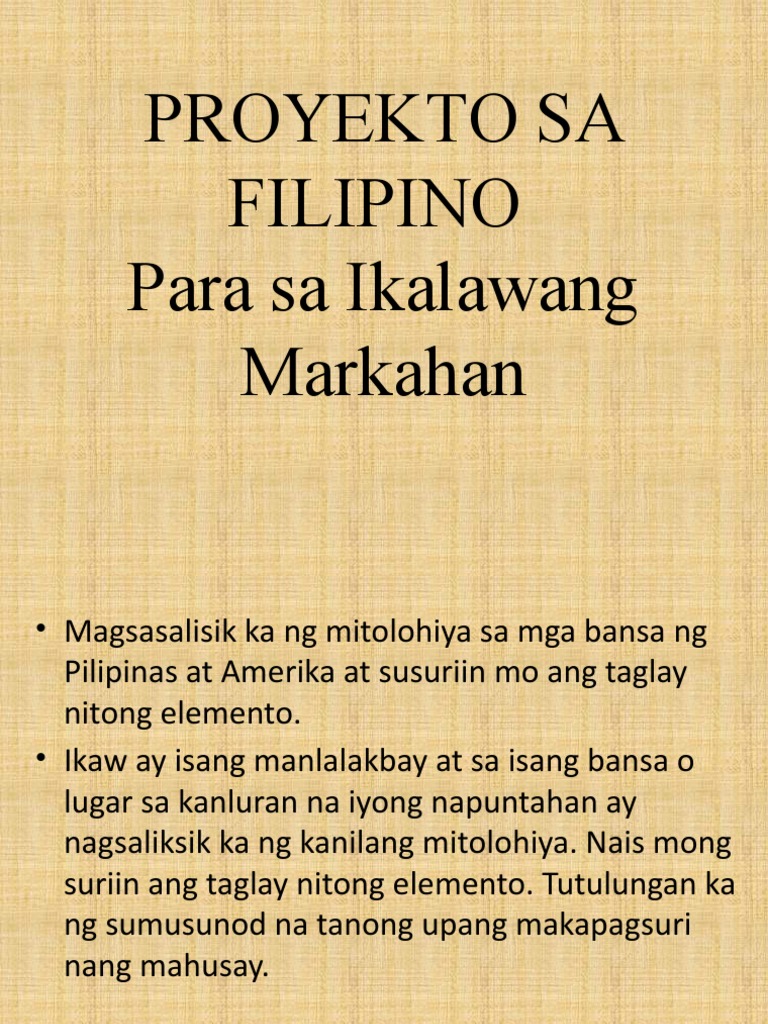 Proyekto Sa Filipino | PDF